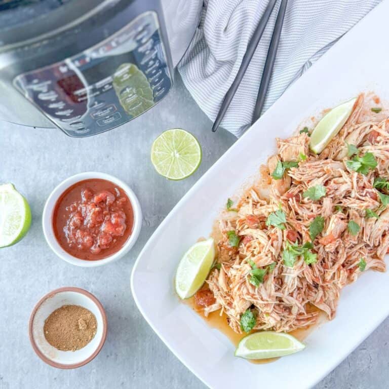 Instant Pot Shredded Salsa Chicken - 3 Ingredients